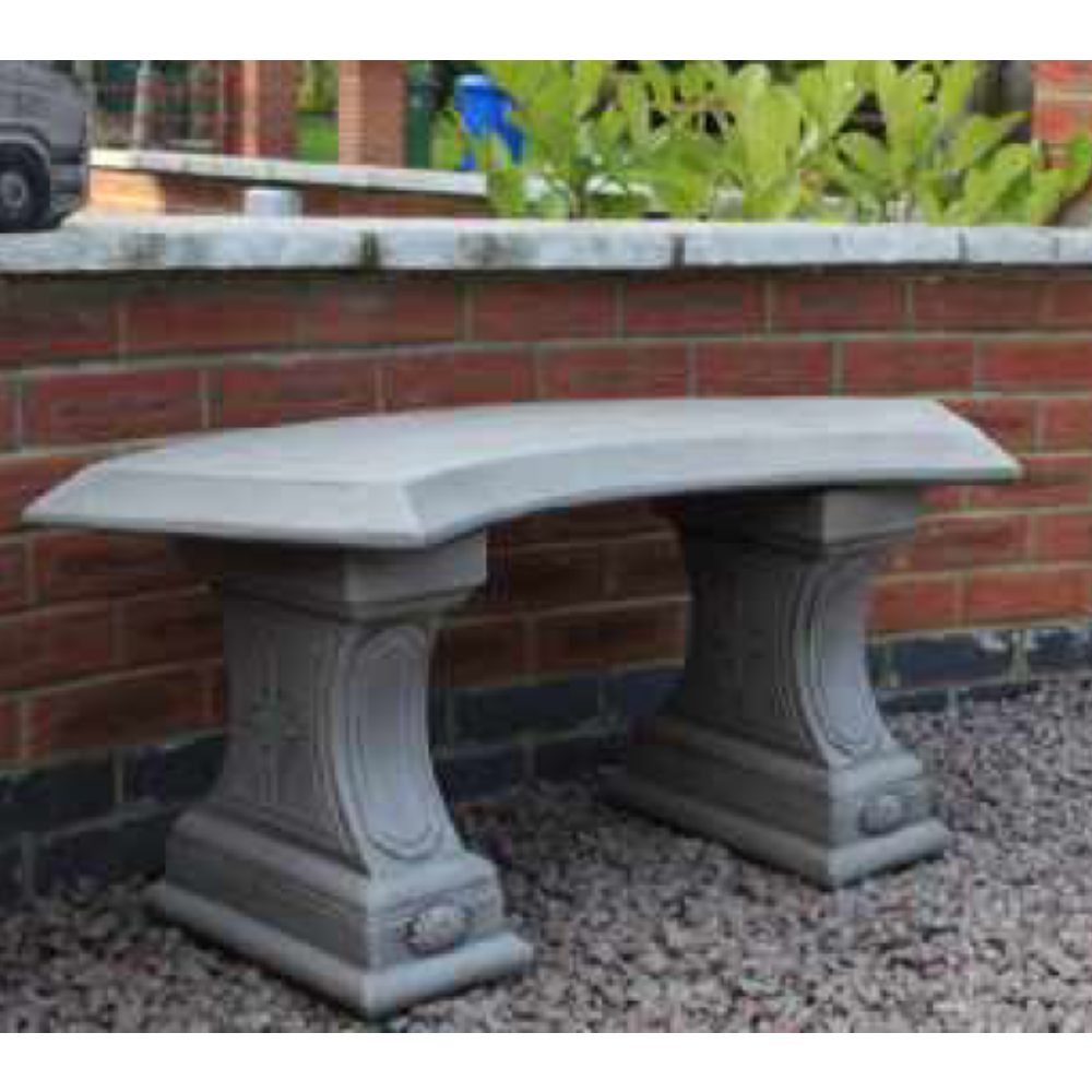 Border Stoneware Star Bench Curved | Stones Benches | Garden Bench