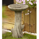 Border Stoneware Log Bird Bath