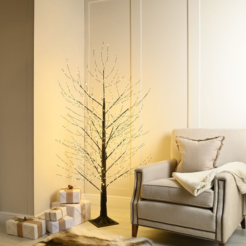 Festive Microdot Black Tree 120cm with 500 Warm White Lights
