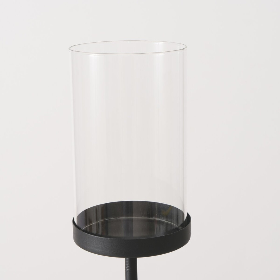 Windlight Boucle Black Round Candle Holder - 72cm