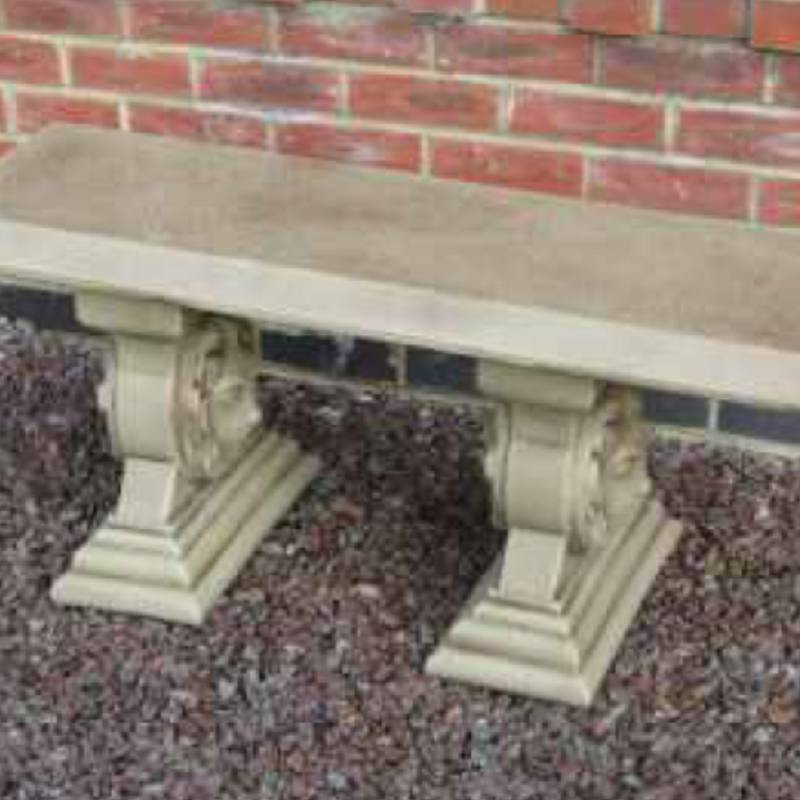 Border Stoneware Lion Straight Bench | Stones Benches | Garden Bench