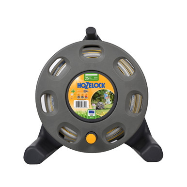 Hozelock Hose Reel Compact Reel 25m with Hose Fittings and Nozzle