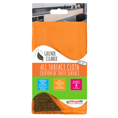 All Surface Cleaning Cloth with Scrubby Patch - 30 x 35cm (Orange)