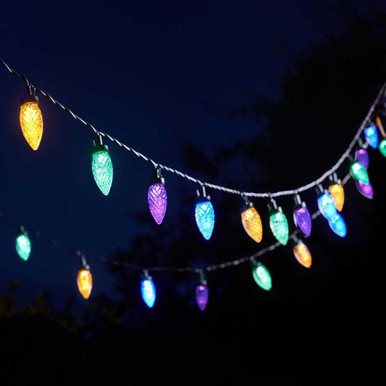 Smart Solar SuperBright Pine Cone String Lights Dual White And Colour ...