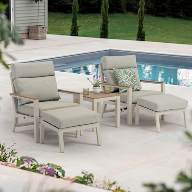 Bramblecrest Zurich 2 Reclining Chairs & Footstools Set | Outdoor ...