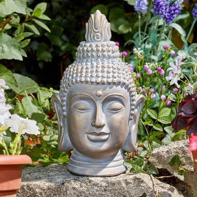 Flamboya Oriental Buddha Head Decorative Statue Medium