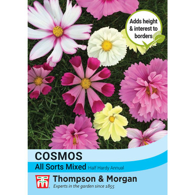 Thompson & Morgan Flower Seeds - Cosmos All Sorts Mixed - Bents Garden ...
