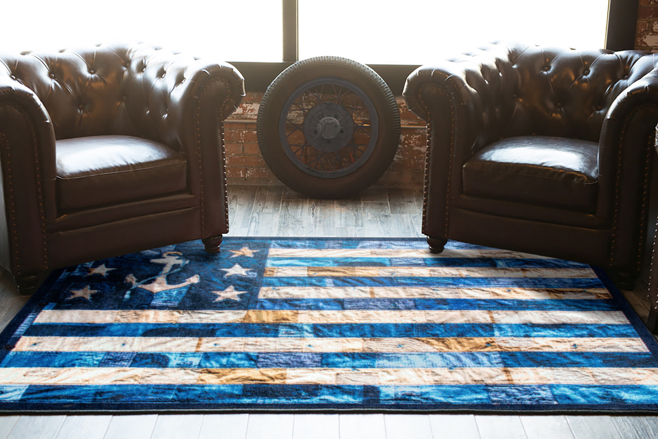 American Dakota Blue Jean Anchor - Blues Rug | Buy American Dakota Blue ...
