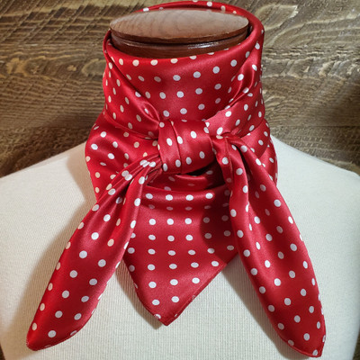 Charmeuse 3/16″ White Dot on Red Wild Rag | Buy Charmeuse 3/16″ White ...