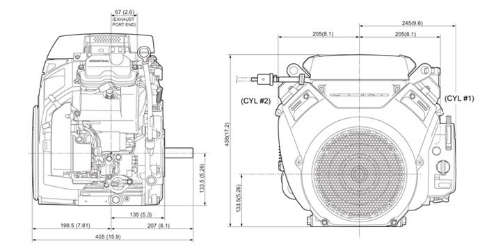 Honda GX690 - 22.1 hp V-Twin Engine w/ Horizontal Crankshaft