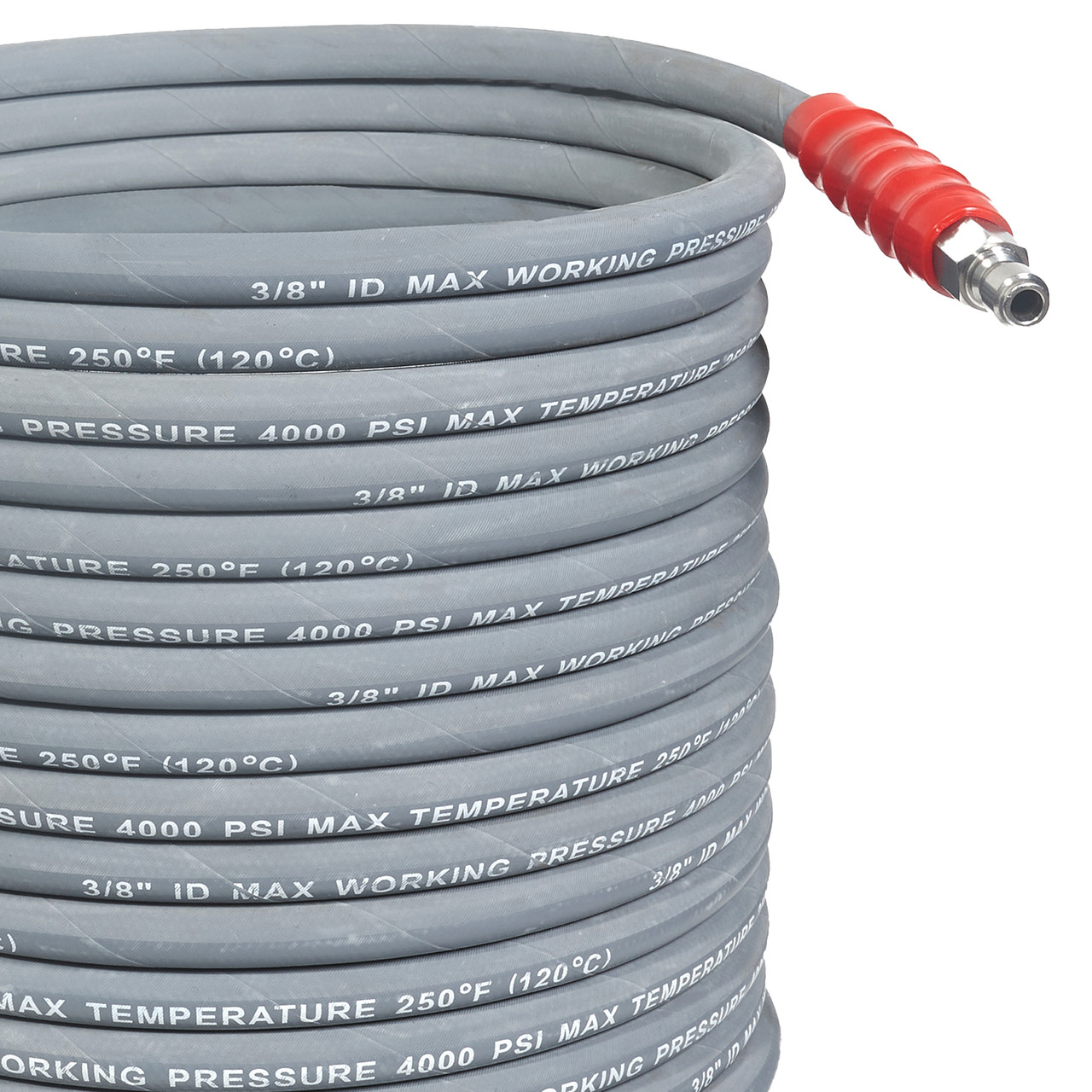 3/8-in Hot Water Wire-Braided Non-Marking Grey Hose, 4200 psi, Quick ...