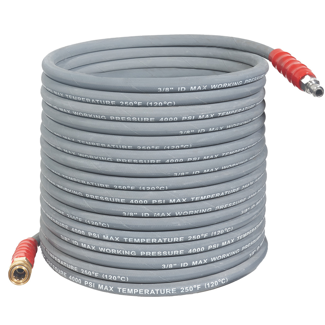 3/8-in Hot Water Wire-Braided Non-Marking Grey Hose, 4200 psi, Quick ...