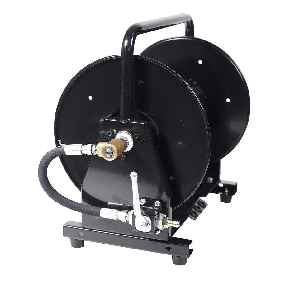 Sewer Jetting Hose Reel w/ Shutoff Ball Valve + Nozzle Holders, Manual ...