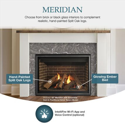 Majestic Meridian 42" Traditional Direct Vent Gas Fireplace - MER42N(L)