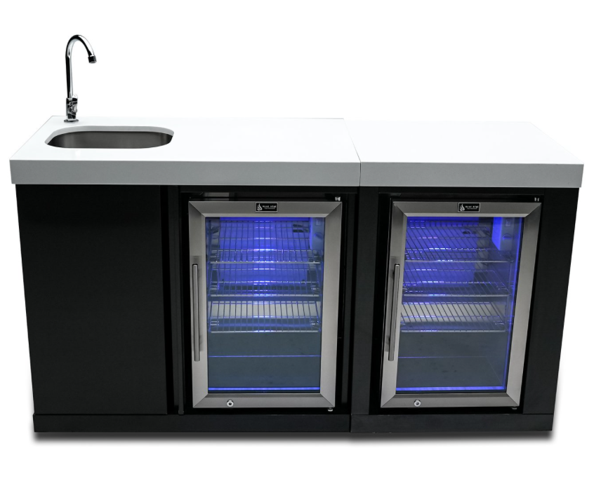 Mont Alpi Black Stainless Steel Beverage Center And Fridge Cabinet - MA ...