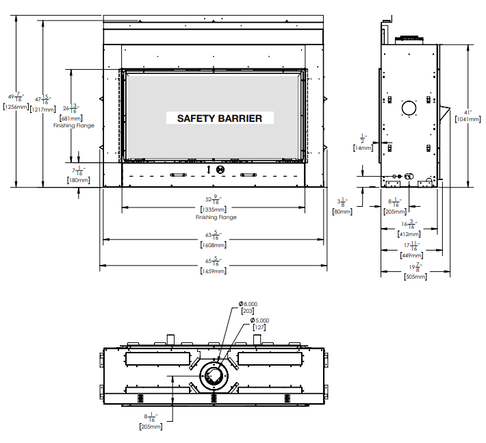 Napoleon Vector Tall 50" Linear Direct Vent Gas Fireplace - TLV50N