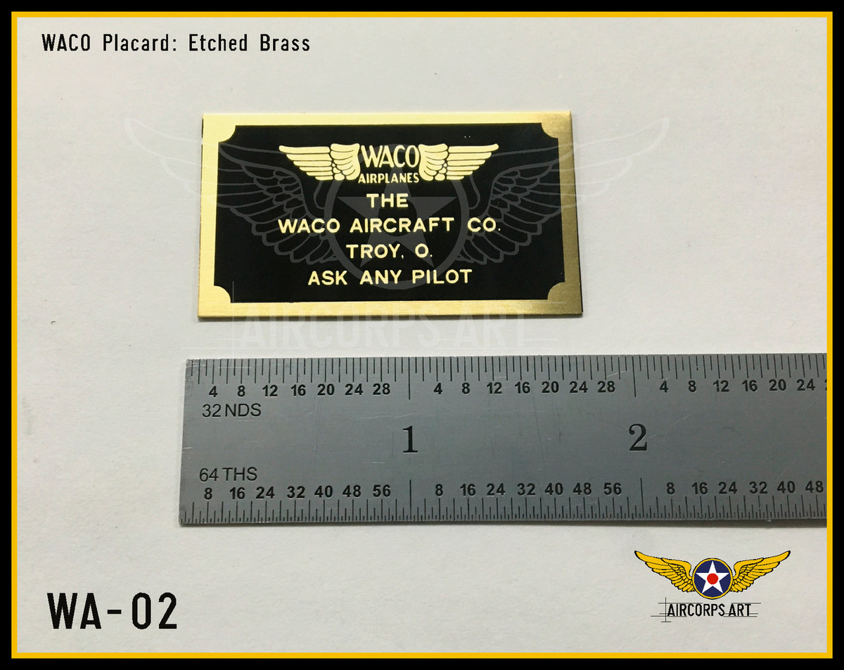 Waco Aircraft Co Ask Any Pilot Placard - WA-02 - AirCorps Depot
