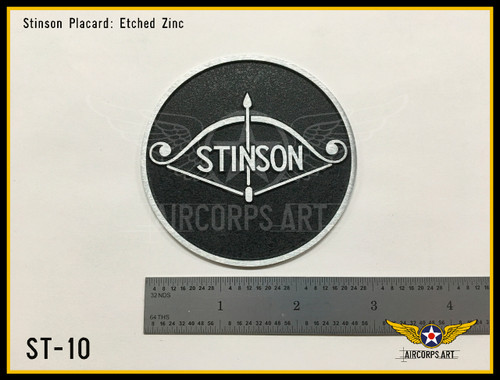 Stinson logo Placard - ST-10 - AirCorps Depot