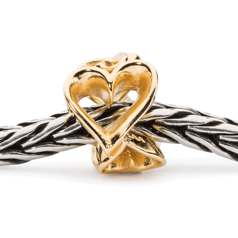 Hearts Bead, Small Gold Trollbeads.