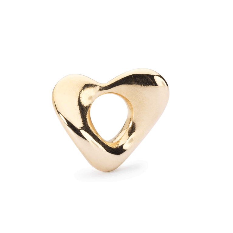 Soft Heart Gold Bead, Small Trollbeads.