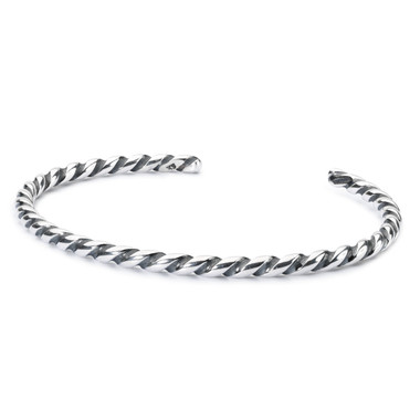 Twisted Silver Bangle Bracelet.