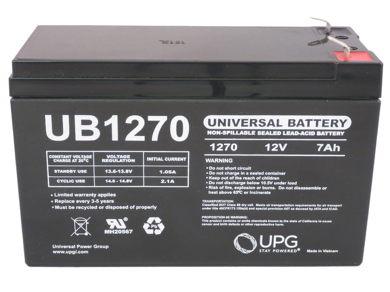 Ritar RT1270 12V 7Ah Security System Battery batteryspecialist