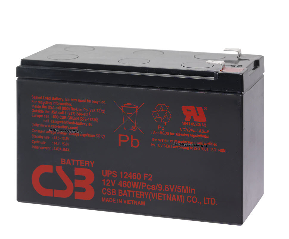 RBC110 CSB Battery - 12 Volts 9Ah -76.7 Watts Per Cell -Terminal F2 ...