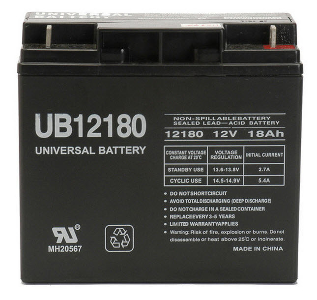 UB12180 - 12 Volts 18Ah -Terminal T4 - SLA/AGM Battery - D5745 ...