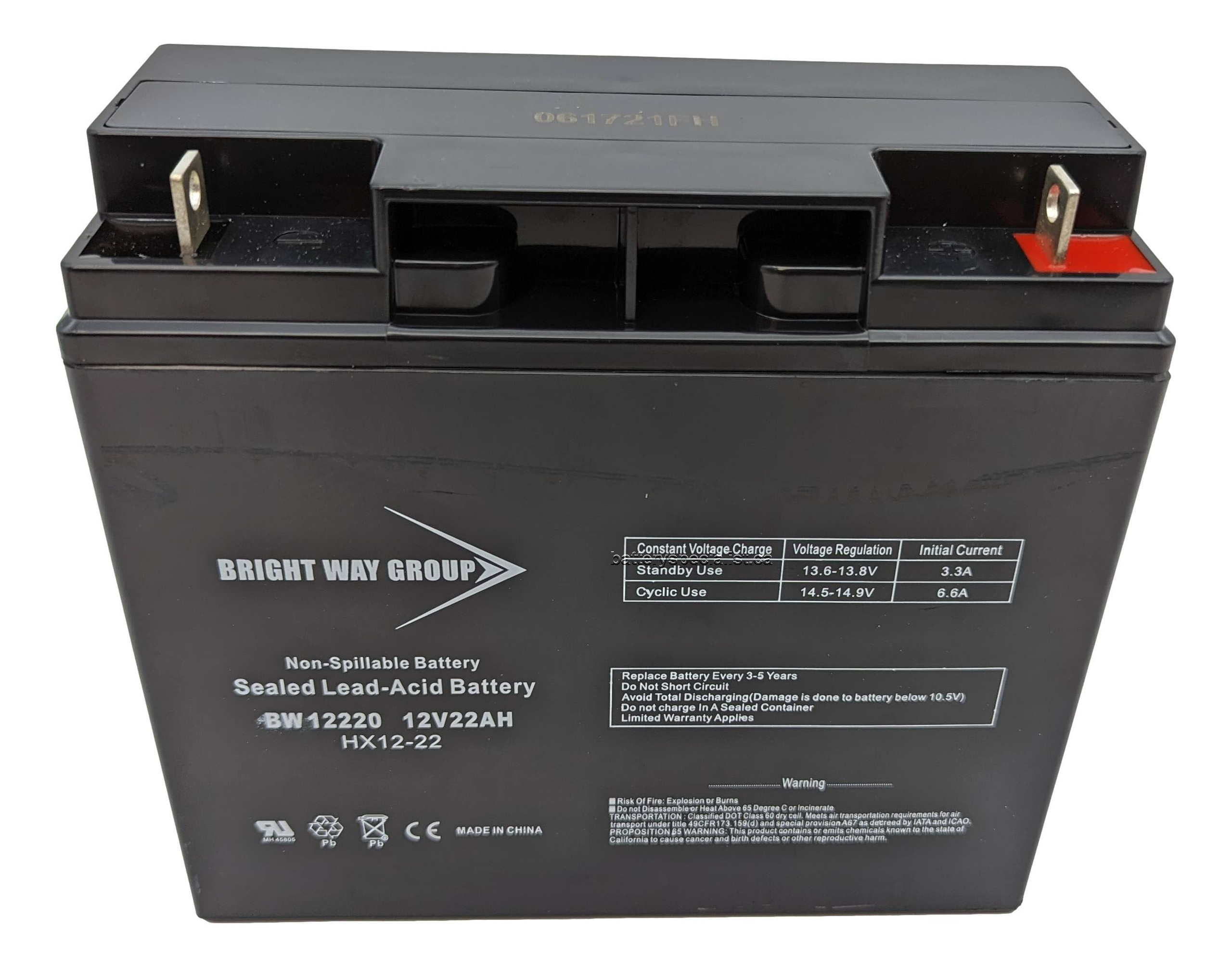 BW12220 - 12 Volts 22Ah -Terminal T4 - SLA/AGM Battery - HX12-22 ...