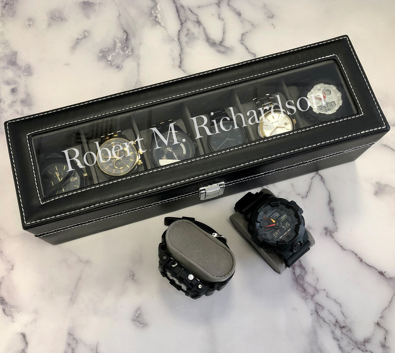 6 Slots Personalized Watch Case - Chic Makings