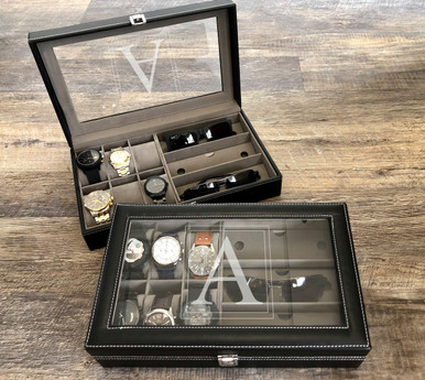One Initial Personalized Fancy Watch Box | Cool Mans Organizer - Chic ...