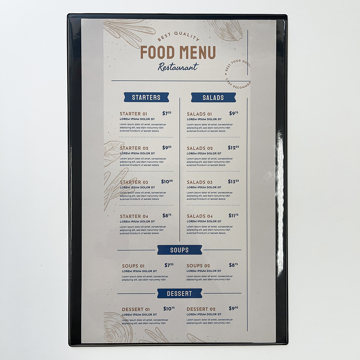 Single Panel Menus