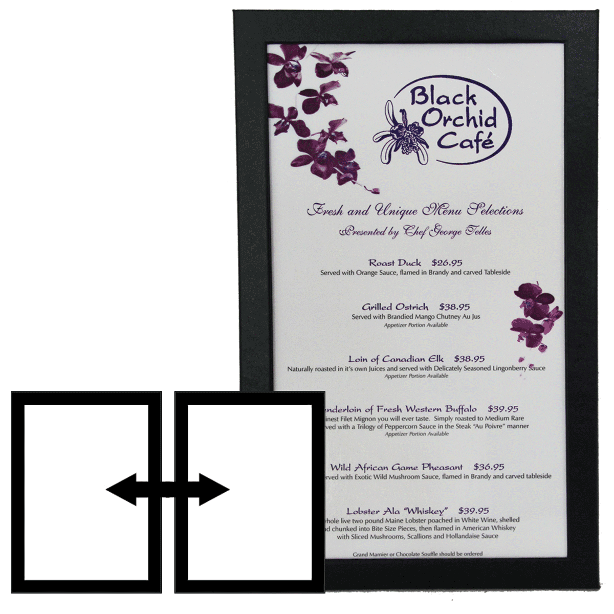 Delano Menu Board One Panel Two View 8.5x11