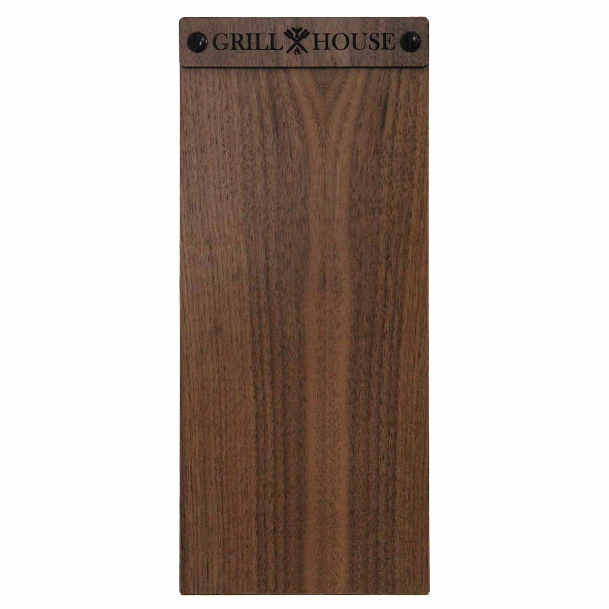 Walnut Wood Menu Board with Bands 8.5 x 11