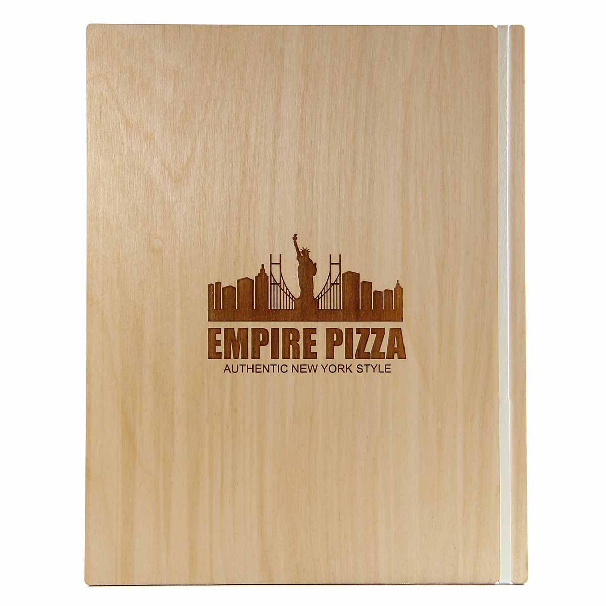 Baltic Birch Wood Menu Board with Vertical Band 8.5 x 11