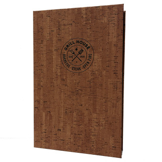 Cork Look Spiral Menu Cover 5.5 x 8.5