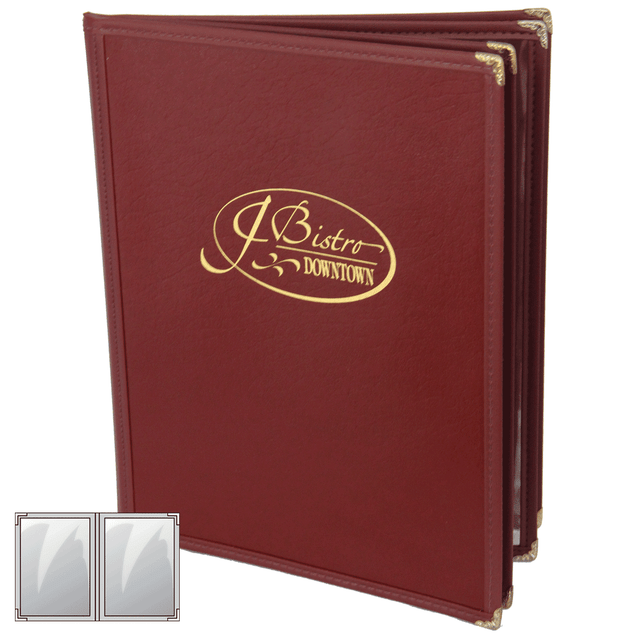 Sewn Menu Cover One Panel Two View Leatherette 11" x 17"