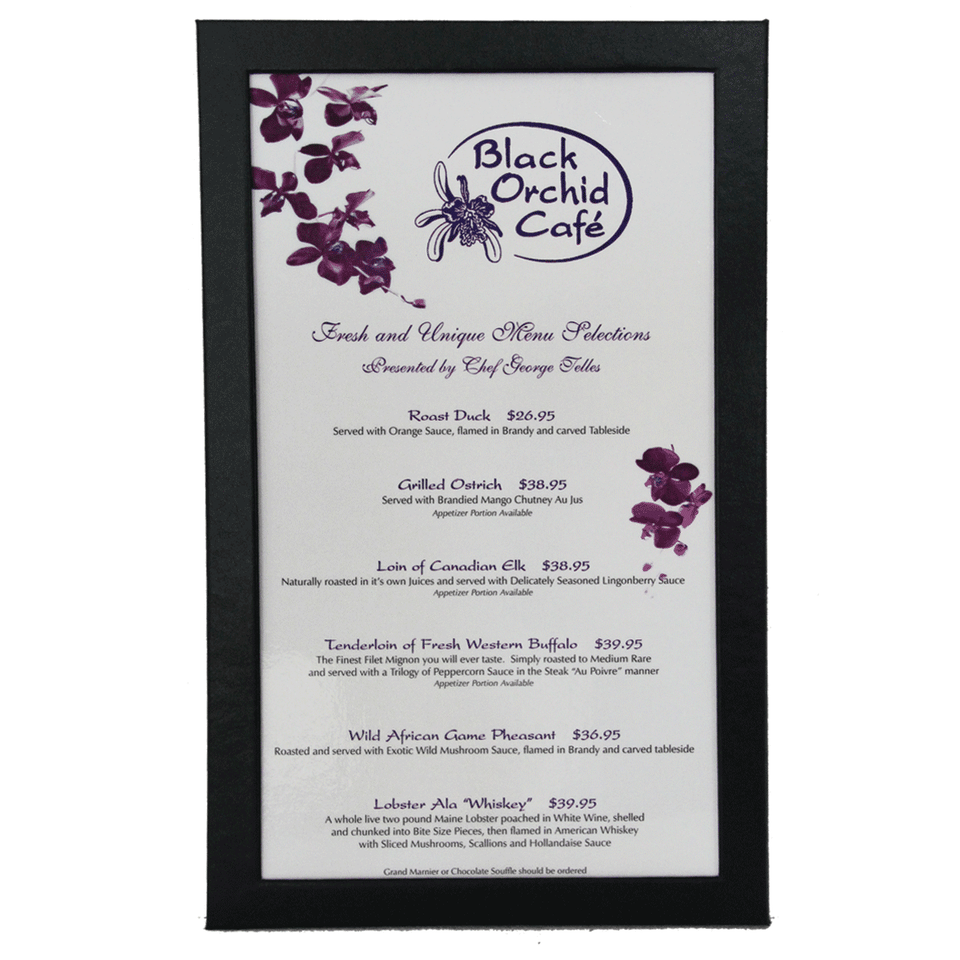 Delano Menu Board One Panel Two View 8.5x11