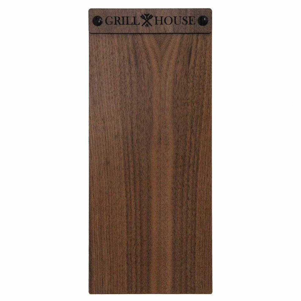 Walnut Wood Menu Board with Bands 8.5 x 11