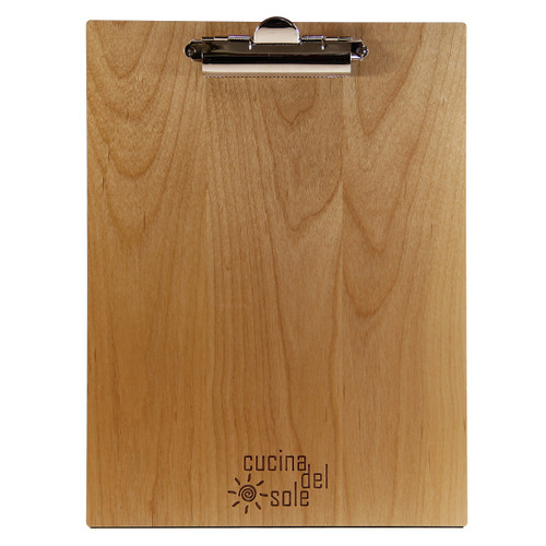 Alder Wood Menu Board with Clip 8.5 x 11