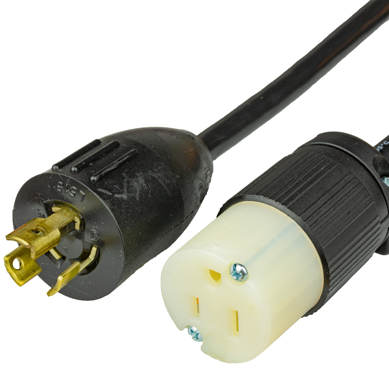 1FT NEMA L5-15P to 5-15R (mounted) 15A 125V BLACK - www ...