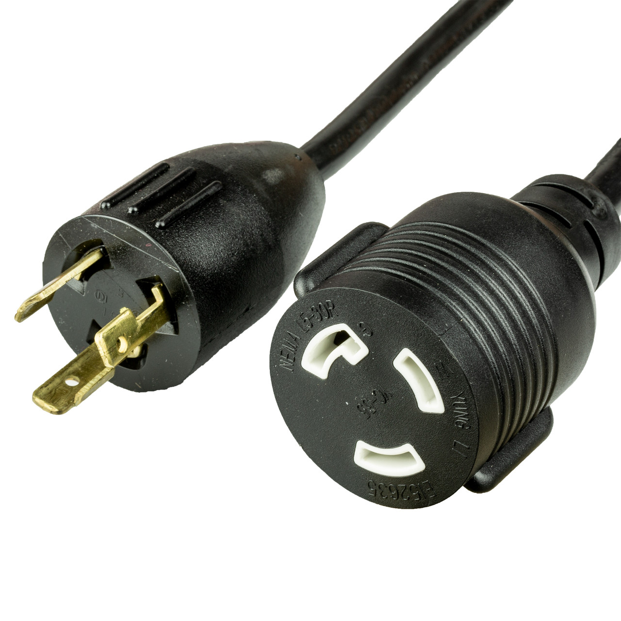 1FT NEMA L5-20P to L5-30R 20A 125V Black Adapter Power Cord - www ...