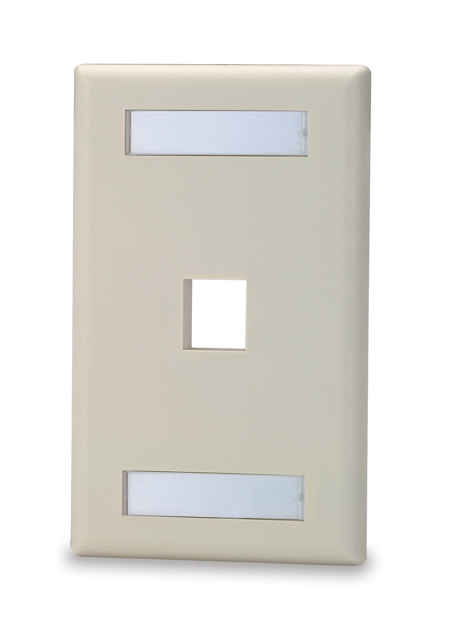 1-Port Single Gang Keystone Faceplate w/Labeling, Ivory - SKFL-1 {Qty ...