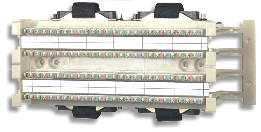 100-Pair 110 Wall Mount Block w/5-Pair Clips to 4 Male Telco - WM100PRL ...