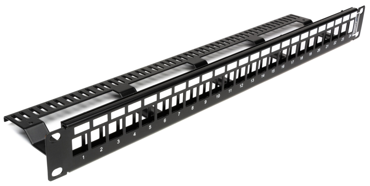 Camplex CMX-KP-1001 Blank 1RU Rackmount Keystone Patch Panel - 24-Port ...