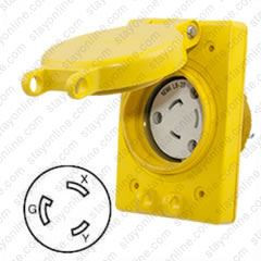 HUBBELL HBL67W48 AC Receptacle NEMA L6-20 Female Yellow Watertight ...