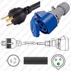 AC Power Cord L6-30 Plug to IEC 60309 316C6 Female Connector 1 Foot 16A ...
