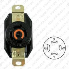 HUBBELL HBL2410 AC Receptacle NEMA L14-20 Female Black 125/250 Volt 20 ...