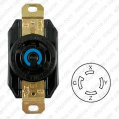 HUBBELL HBL2720 AC Receptacle NEMA L15-30 Female Black 250 Volt 30 Amp ...