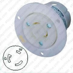 HUBBELL HBL2316 AC Flanged Outlet NEMA L5-20 Female White - www ...